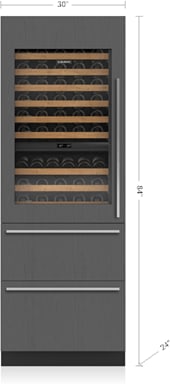 Sub-Zero DET3050WRAR 30 Inch Built-In Triple Zone Smart Wine Cooler ...