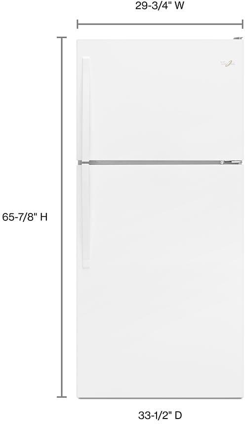 Whirlpool WRT148FZDW 30 Inch Top Freezer Refrigerator with 18.25 cu. ft ...
