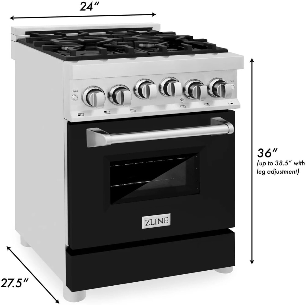 ZLINE RGBLM24 24 Inch Freestanding Gas Range with 4 Italian Sealed ...