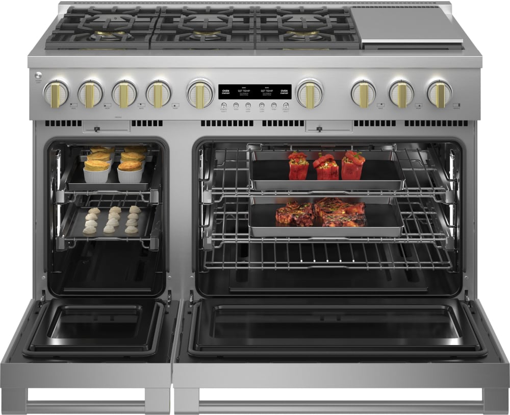 Monogram ZGP486NDTSS 48 Inch Freestanding Professional Gas Smart Range ...
