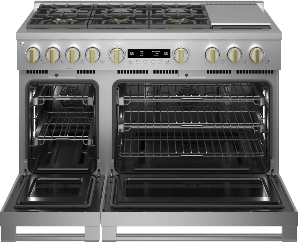 Monogram ZGP486NDTSS 48 Inch Freestanding Professional Gas Smart Range ...