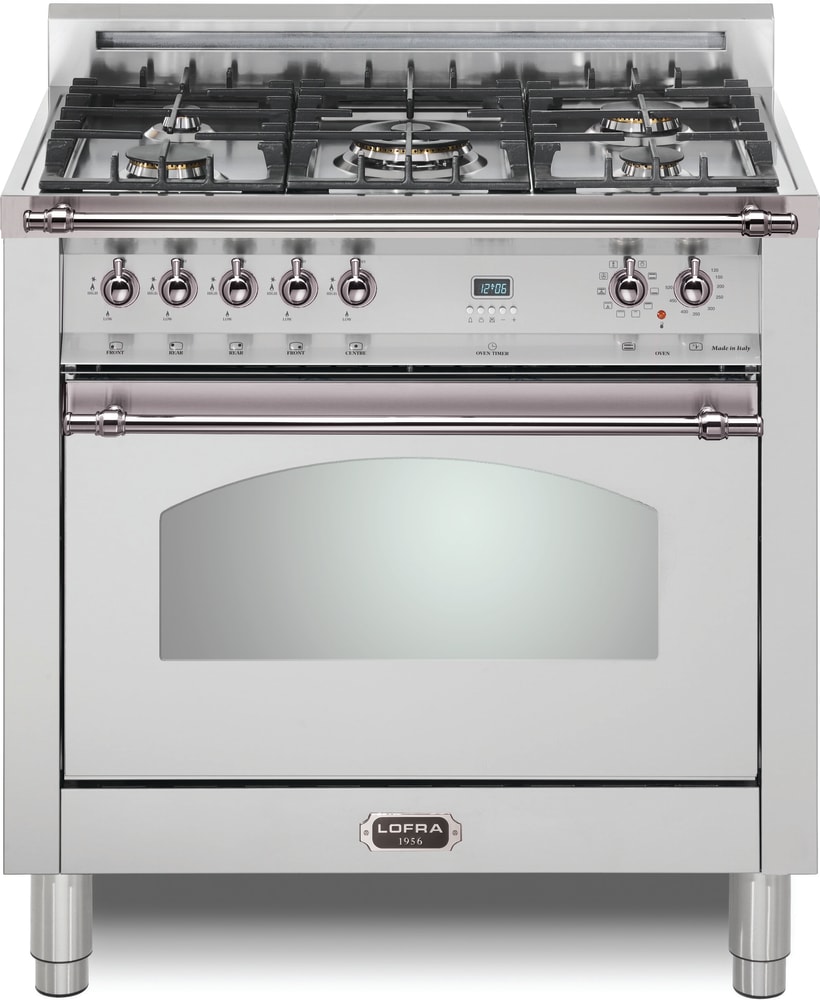 LOFRA RXCS36M0G500 36 Inch Freestanding Dual Fuel Range with 5 Brass ...