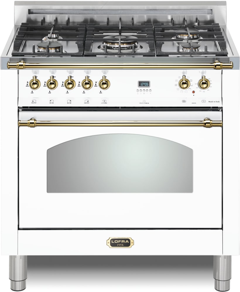 LOFRA RWOS36M0G500 36 Inch Freestanding Dual Fuel Range with 5 Brass ...