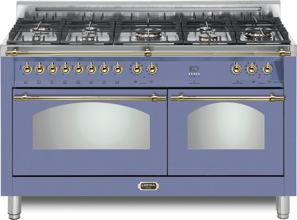 LOFRA RLOD60MMG800 60 Inch Freestanding Dual Fuel Range with 8 Brass ...