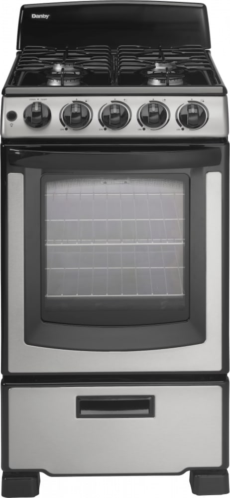 Danby DR202BSSGLP 20 Inch Freestanding Gas Range with 4 Sealed Burners ...