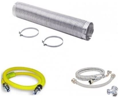 Frigidaire DRYKITSTMG Gas Dryer Kit with Connector & Steam Hose Kit