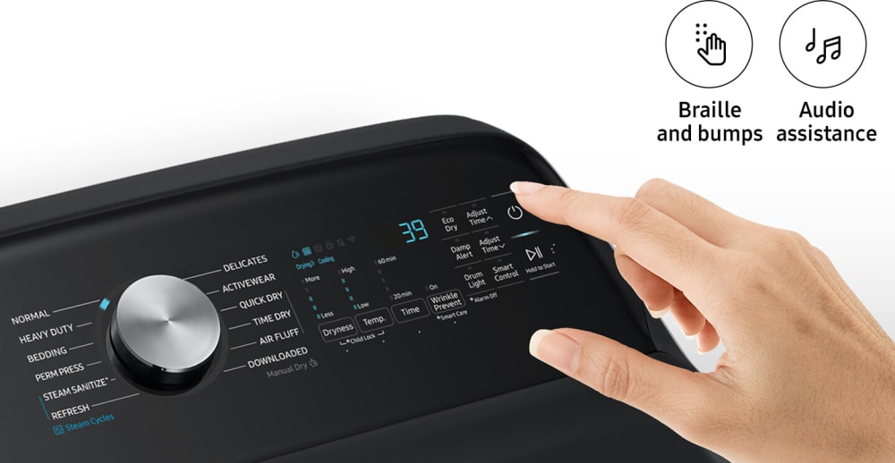 Samsung DVE52A5500V 27 Inch Smart Electric Dryer with 7.4 cu. ft ...