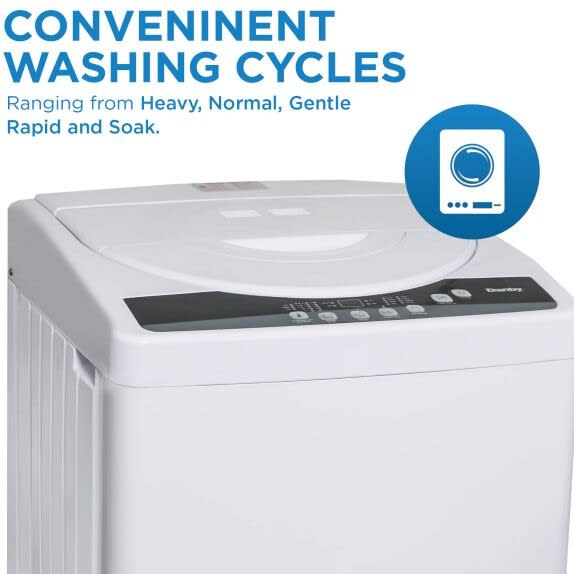 Danby DWM065A1WDB6 22 Inch Top Load Washer with 1.8 Cu. Ft. Capacity, 4 ...