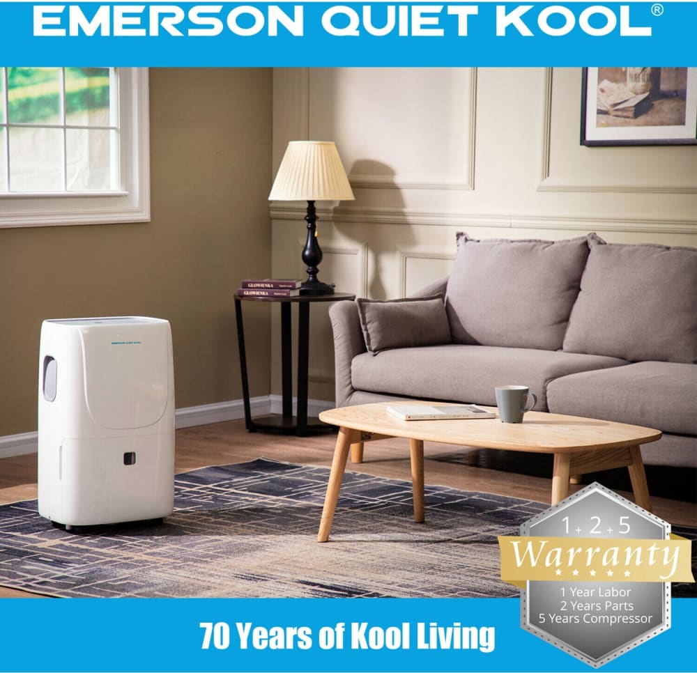Emerson EAD40E1T 40 Pint Dehumidifier with Digital Humidistat, 24-Hour ...