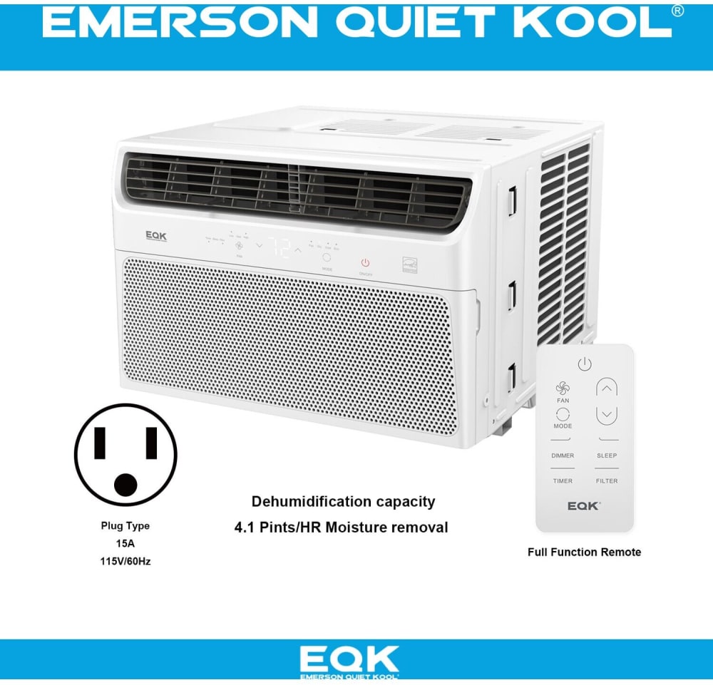 Emerson EARC15RE1H 15,000 BTU Window Air Conditioner with Remote ...