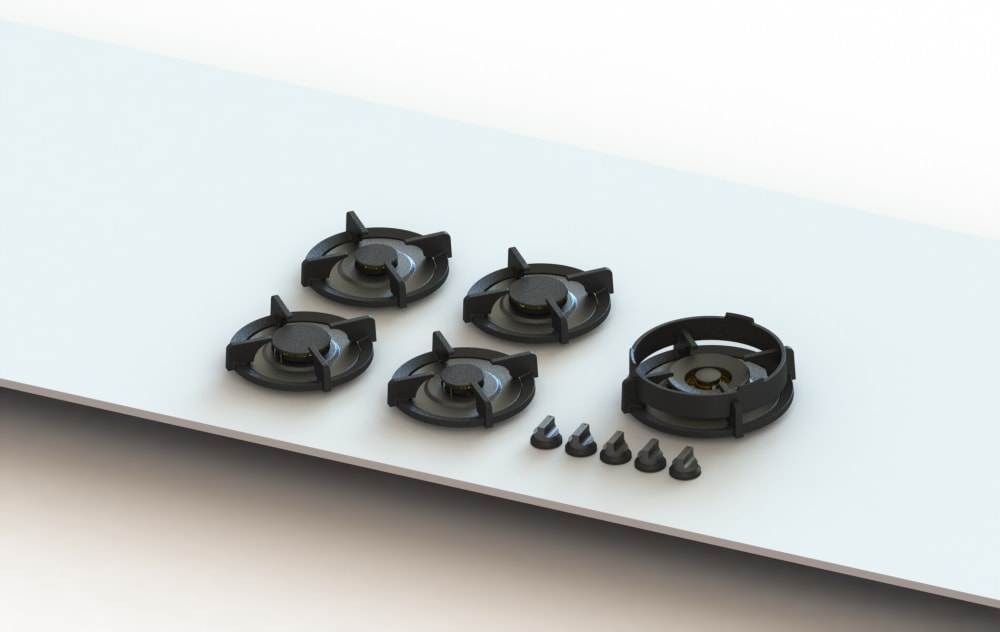 Pitt Cooking EBEKO5PTLP 36 Inch Modular Gas Cooktop with 5 Burners ...