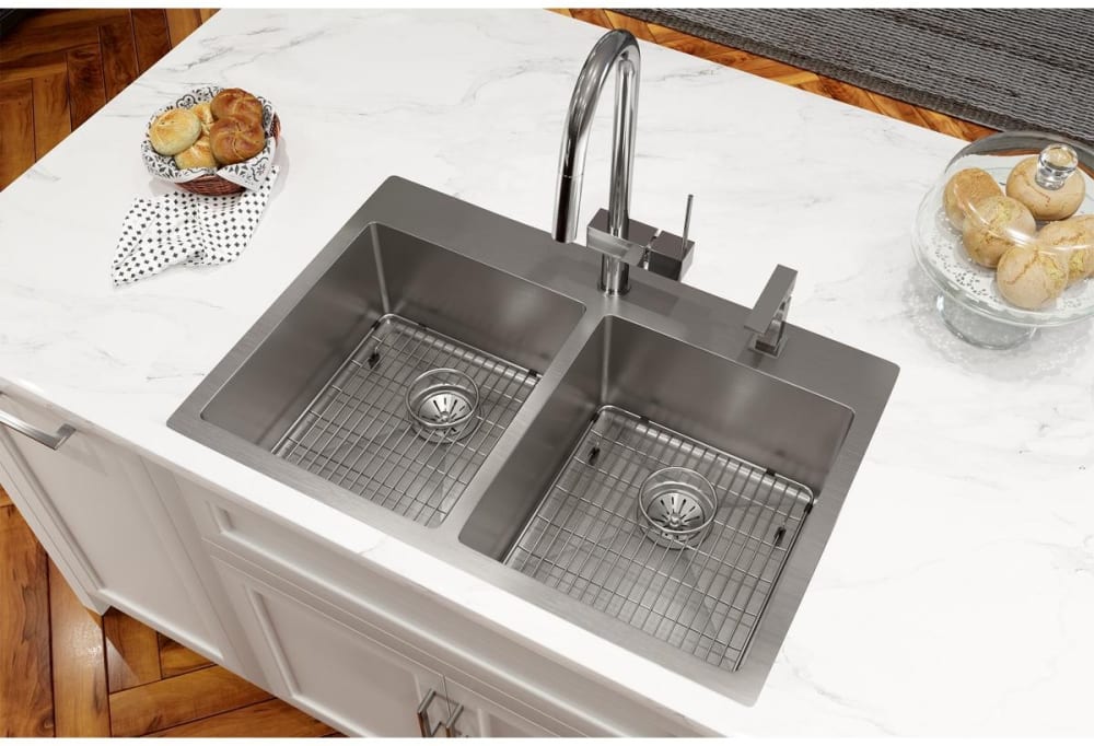 Elkay ECTSR33229TBGFR2 33 Inch Dual Mount Sink with 18-Gauge Stainless ...