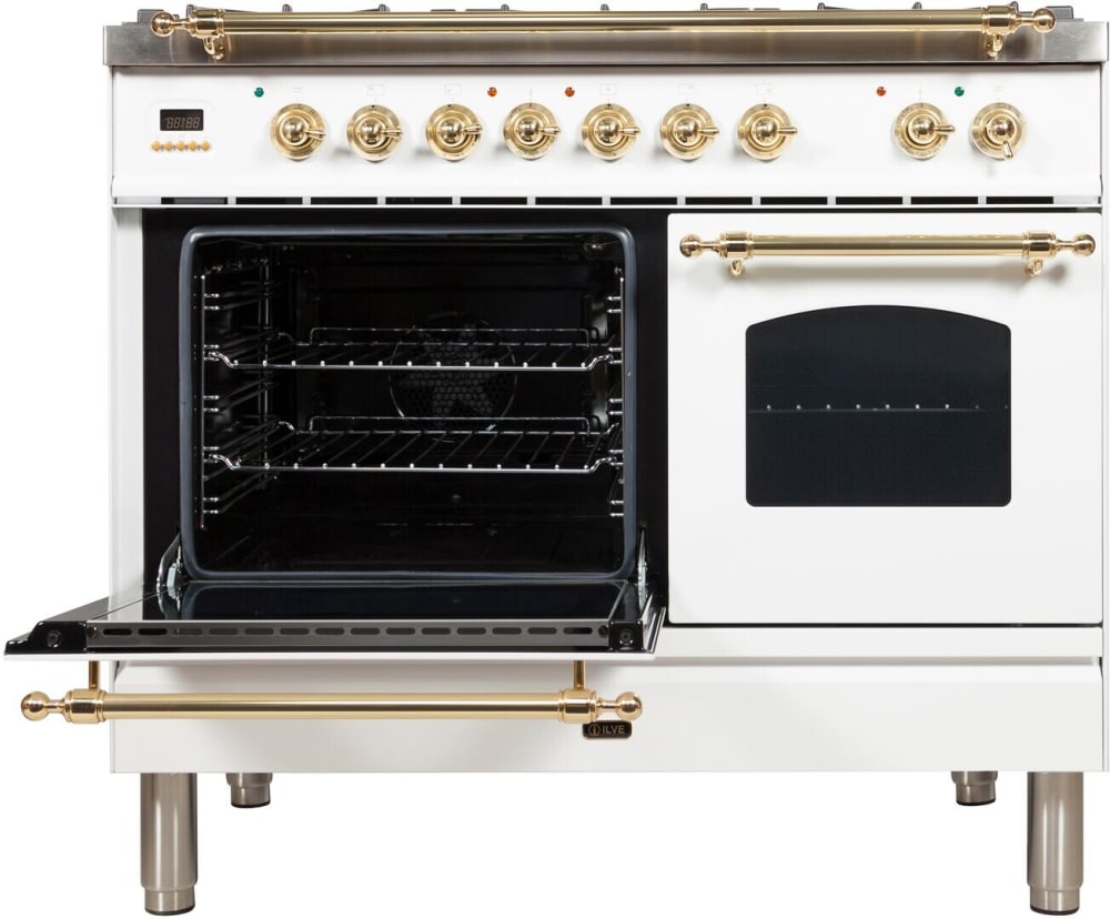 Ilve UPDN100FDMPBNG 40 Inch Dual Fuel Freestanding Range with 5 Sealed ...