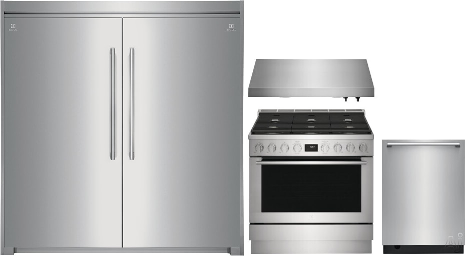Electrolux ELRERADWRH227 5 Piece Kitchen Appliances Package with Column ...
