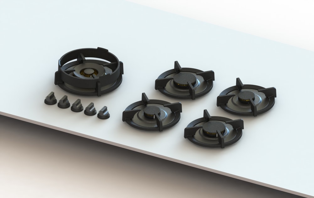 Pitt Cooking ENEP5PTNG 36 Inch Modular Gas Cooktop with 5 Burners ...