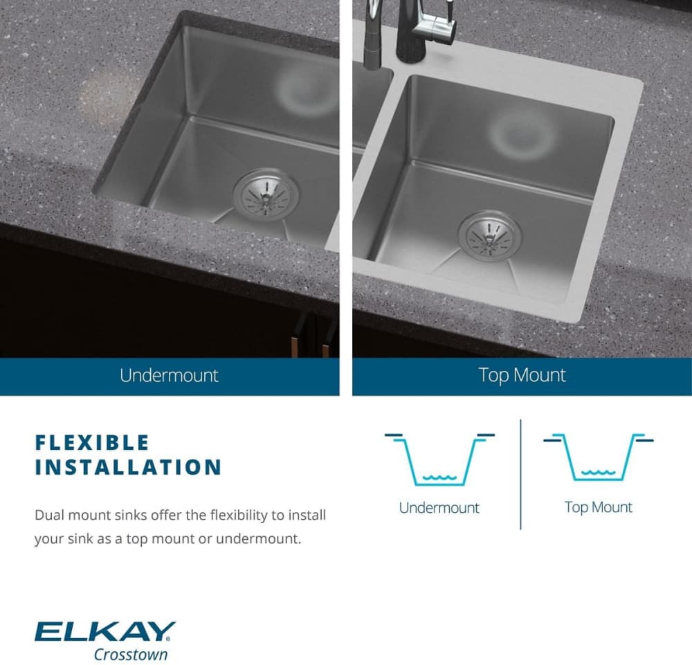 Elkay ECTSR25229TBG3 25 Inch Single Bowl Dual Mount Kitchen Sink Kit ...
