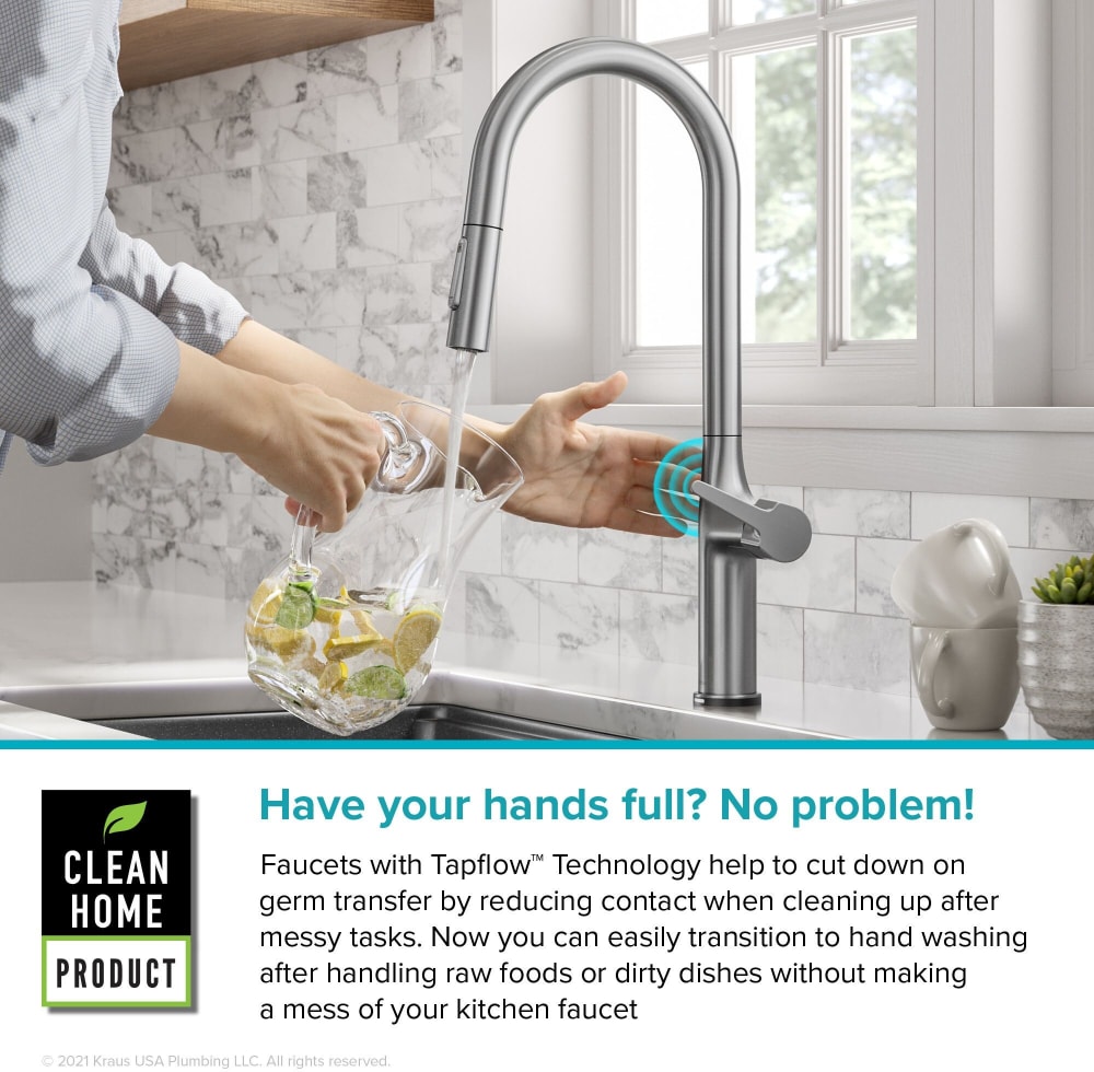 Kraus KTF3101MB Single Handle Touch Pull Down Sprayer Kitchen Faucet ...