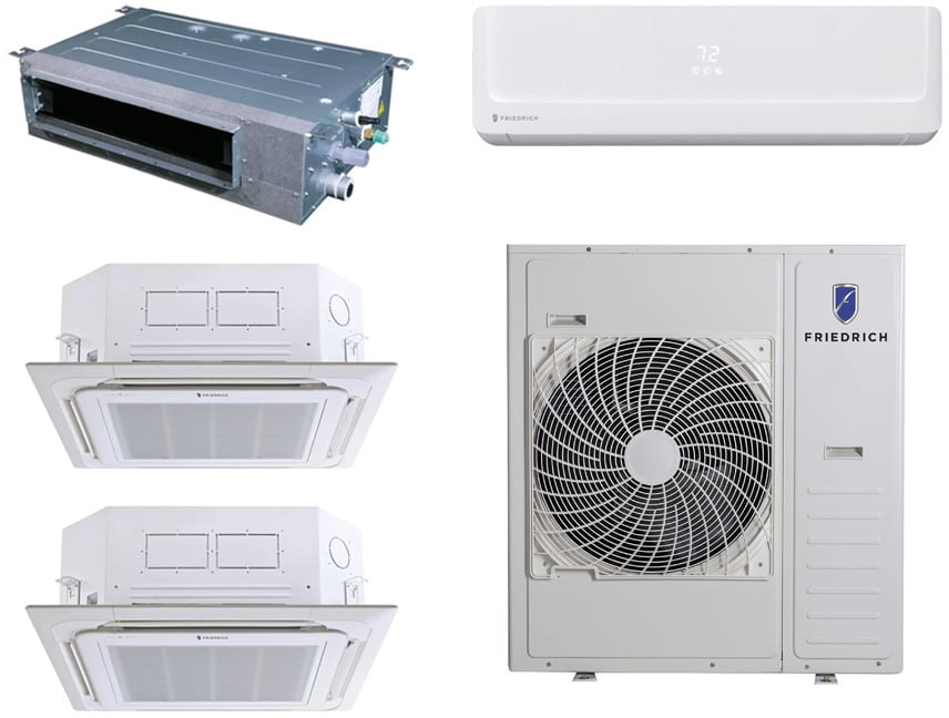 Friedrich FD36K4RPACK11 Quad Zone Mini Split System with 36000 BTUs ...