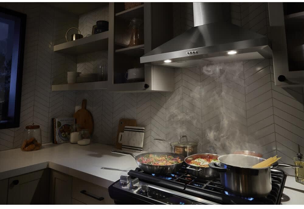 Whirlpool WVW53UC6LS 36 Inch Wall Mount Range Hood with 3-Speed/400 CFM ...