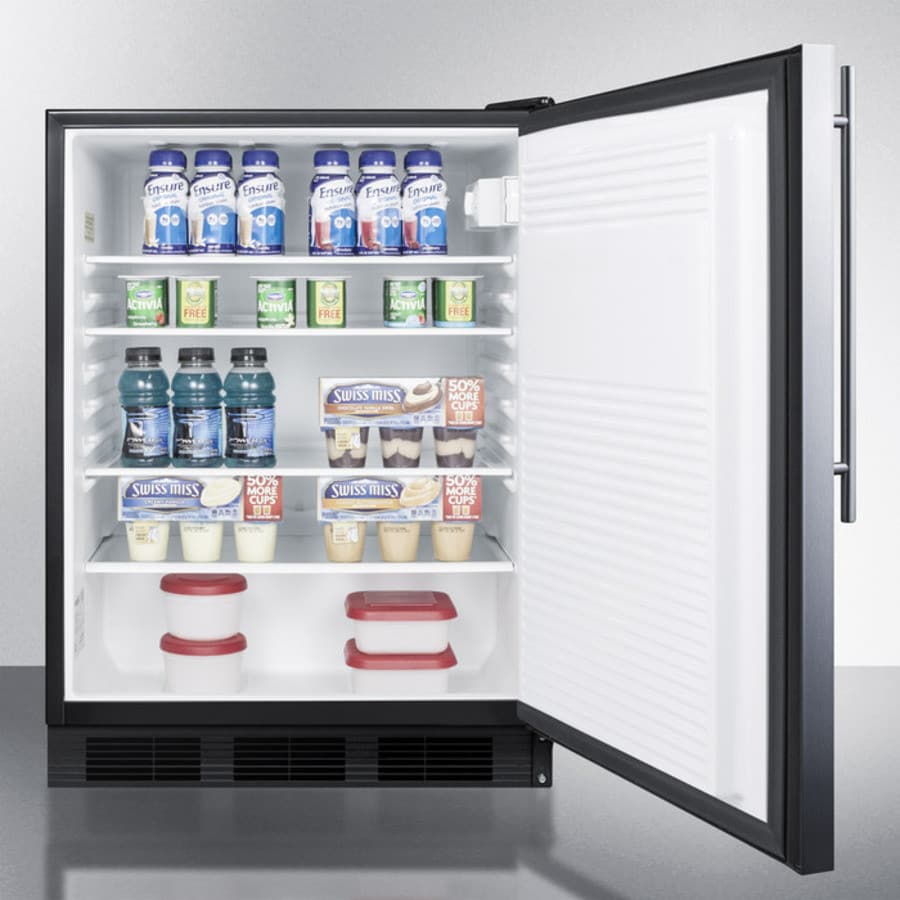Summit FF7BKSSHV 24 Inch Commercial Compact Refrigerator with 5.5 Cu ...