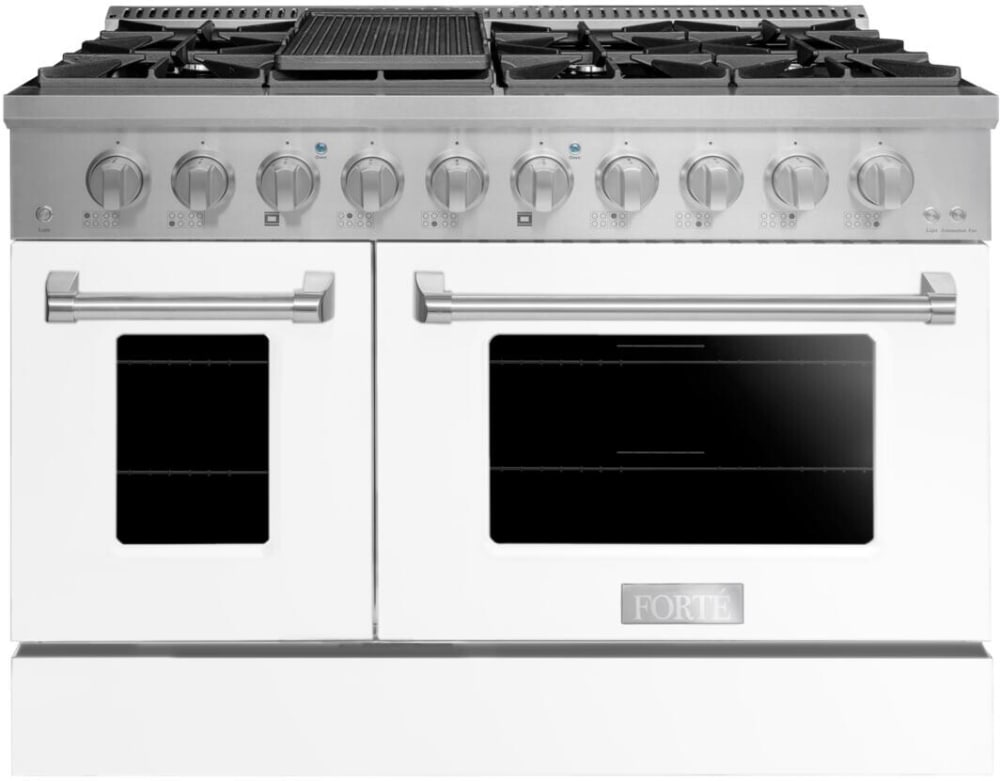Forte FGR488BWW 48 Inch Freestanding Gas Range with 8 Sealed Burners ...
