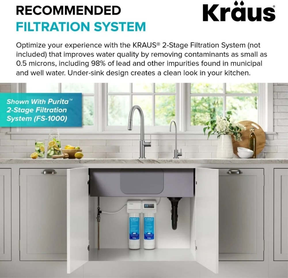 Kraus FF100BBMB Single Handle Purita™ Kitchen Water Filter Faucet with ...