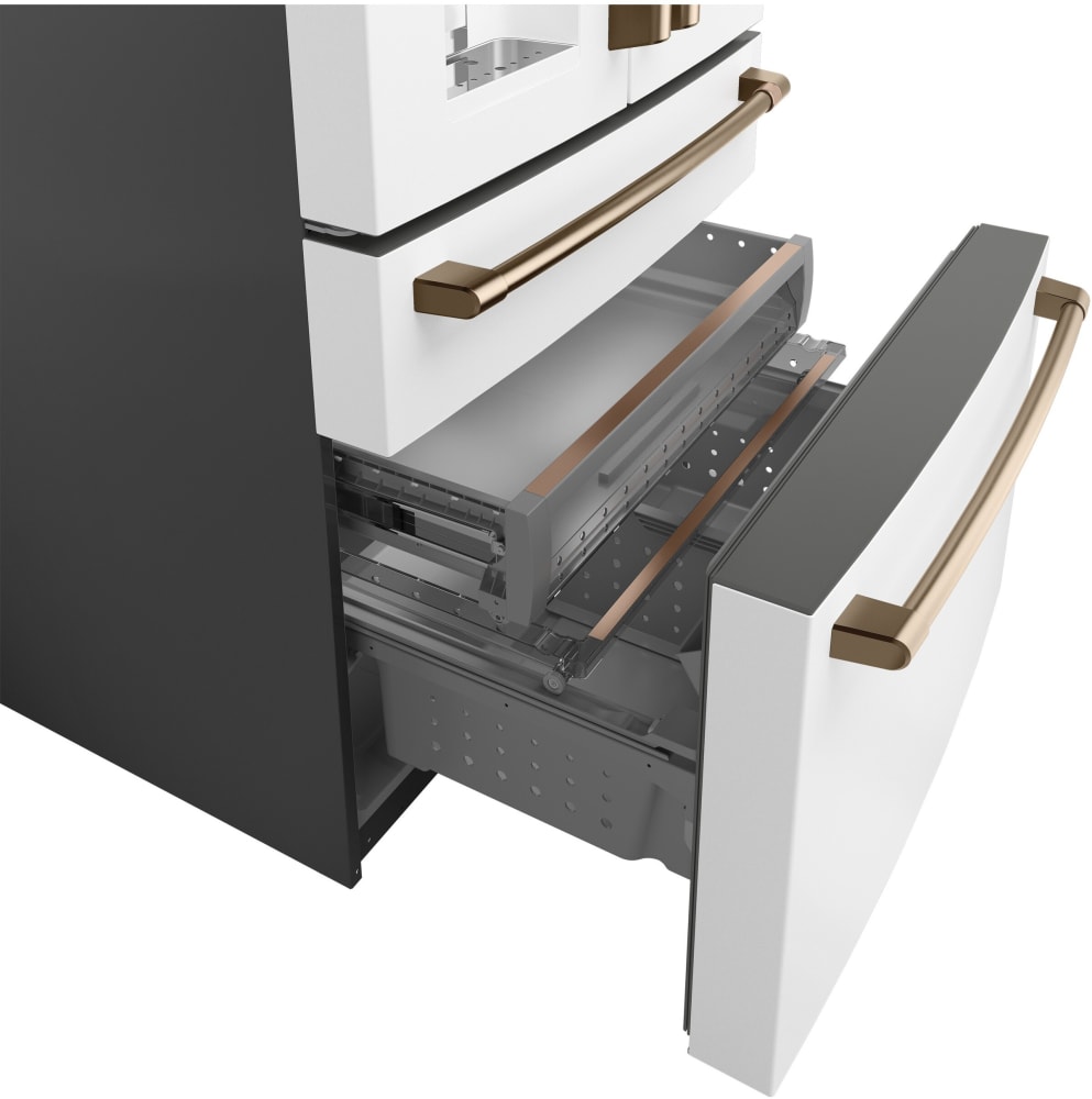 Cafe CVE28DP4NW2 36 Inch 4-Door French-Door Smart Refrigerator with 27. ...