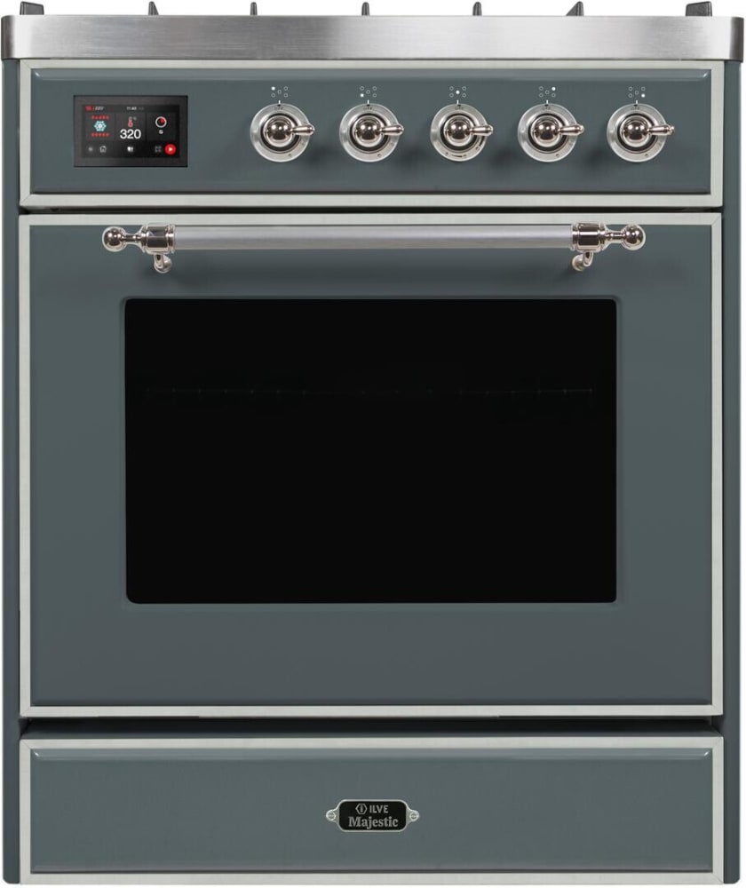 Ilve UM30DNE3BGCLP 30 Inch Freestanding Dual Fuel Range with 5 Sealed ...