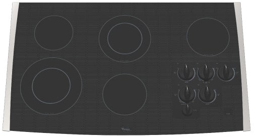 Whirlpool GJC3654RS 36 Inch Smoothtop Electric Cooktop with Double Dual ...