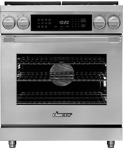 Dacor HDPR30SLP 30 Inch Freestanding Professional Dual Fuel Range With ...