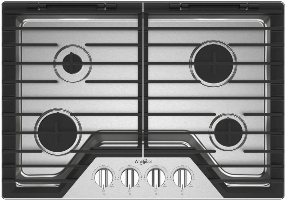 Whirlpool WCGK5030PS 30 Inch Gas Cooktop with 4 Sealed Burners ...