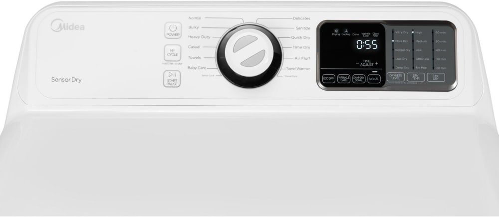 Midea MLE45N1BWW 27 Inch Electric Dryer with 7.5 Cu. Ft. Capacity ...