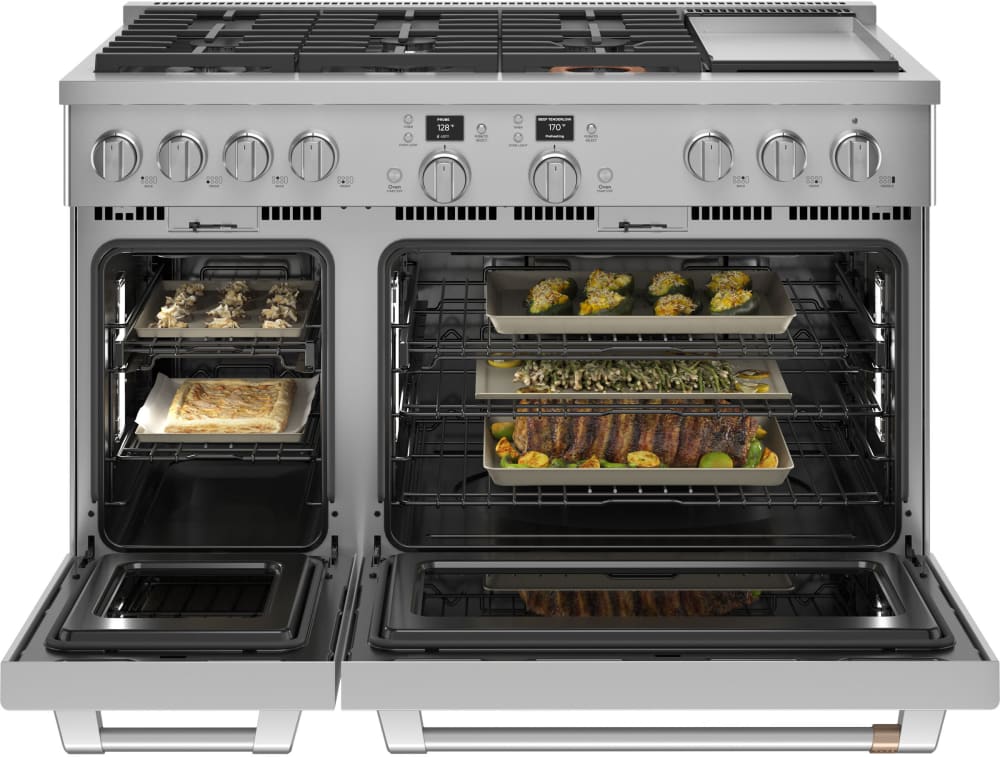 Cafe C2Y486P2TS1 48 Inch Smart Professional Dual Fuel Range with 6 ...