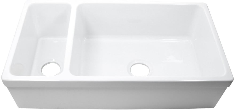 Nantucket Sinks ISFCGW35X19DBSO Reversible Bowl Fireclay Farmhouse Sink ...