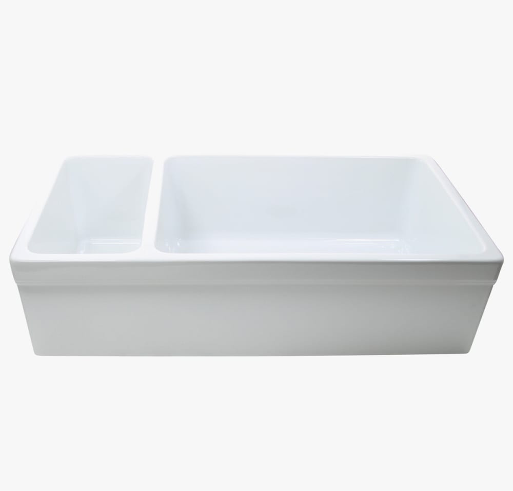Nantucket Sinks ISFCGW35X19DBSO Reversible Bowl Fireclay Farmhouse Sink ...