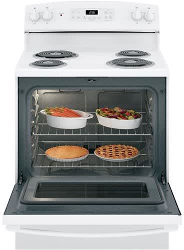 GE JB256DMWW 30 Inch Freestanding Electric Range with 4 Coil Elements ...