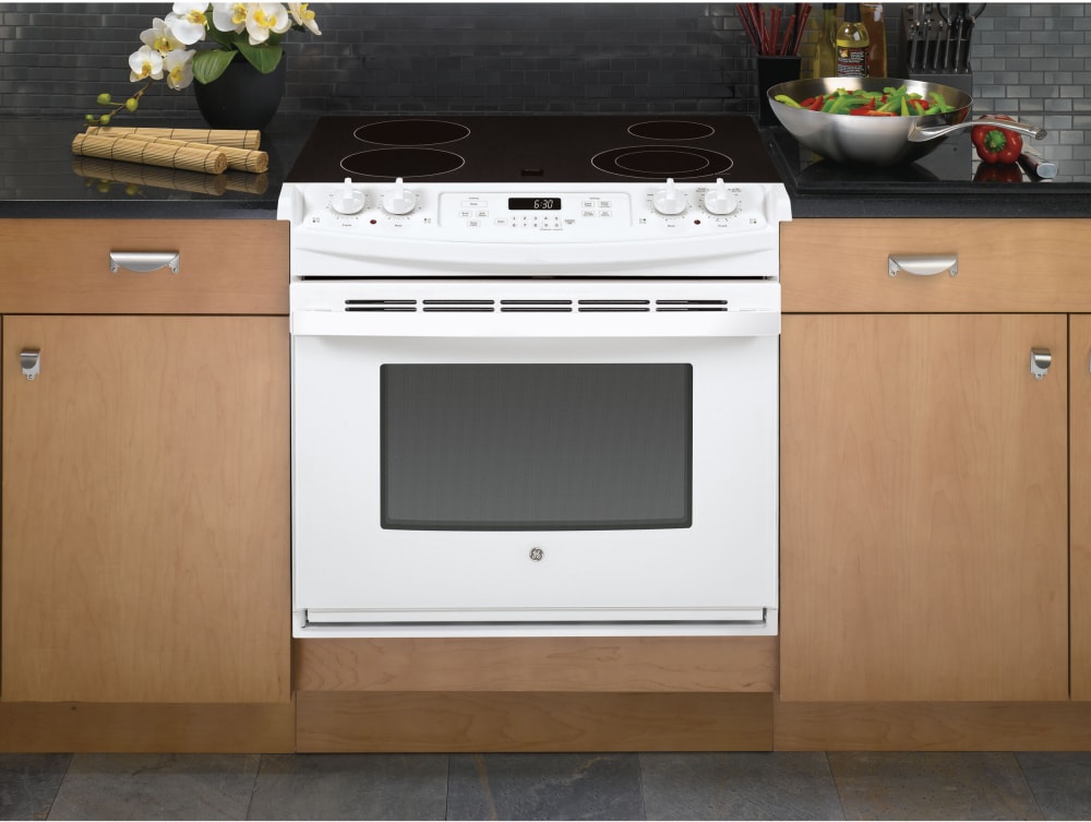 GE JD630DTWW 30 Inch Drop-In Electric Range with 4 Smoothtop Elements ...