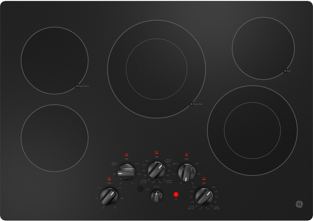 GE JEP5030DTBB 30 Inch Electric Cooktop with 5 Elements, Smooth Glass ...