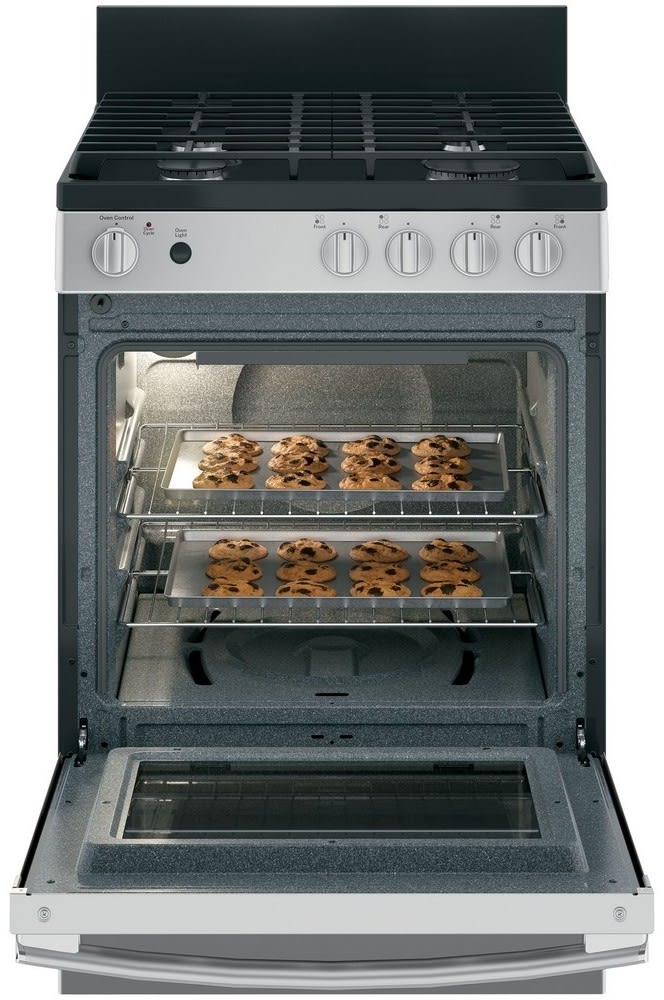 GE JGAS640RMSS 24 Inch Freestanding Slide-in Gas Range with 4 Sealed ...
