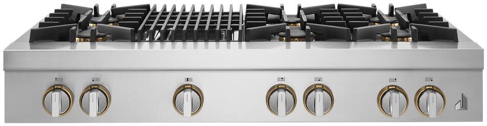 JennAir JGCP648HL 48 Inch Gas Rangetop 4 Sealed Brass Burners, Grill ...