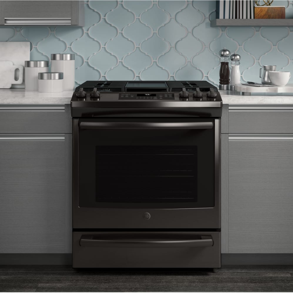 GE JGS760BELTS 30 Inch Slide-In Gas Range with Convection, Dishwasher ...