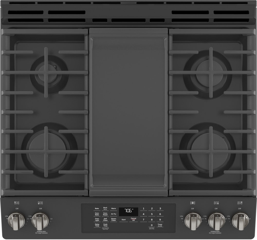 GE JGS760FPDS 30 Inch Slide-In Smart Gas Range with 5 Sealed Burners, 5 ...