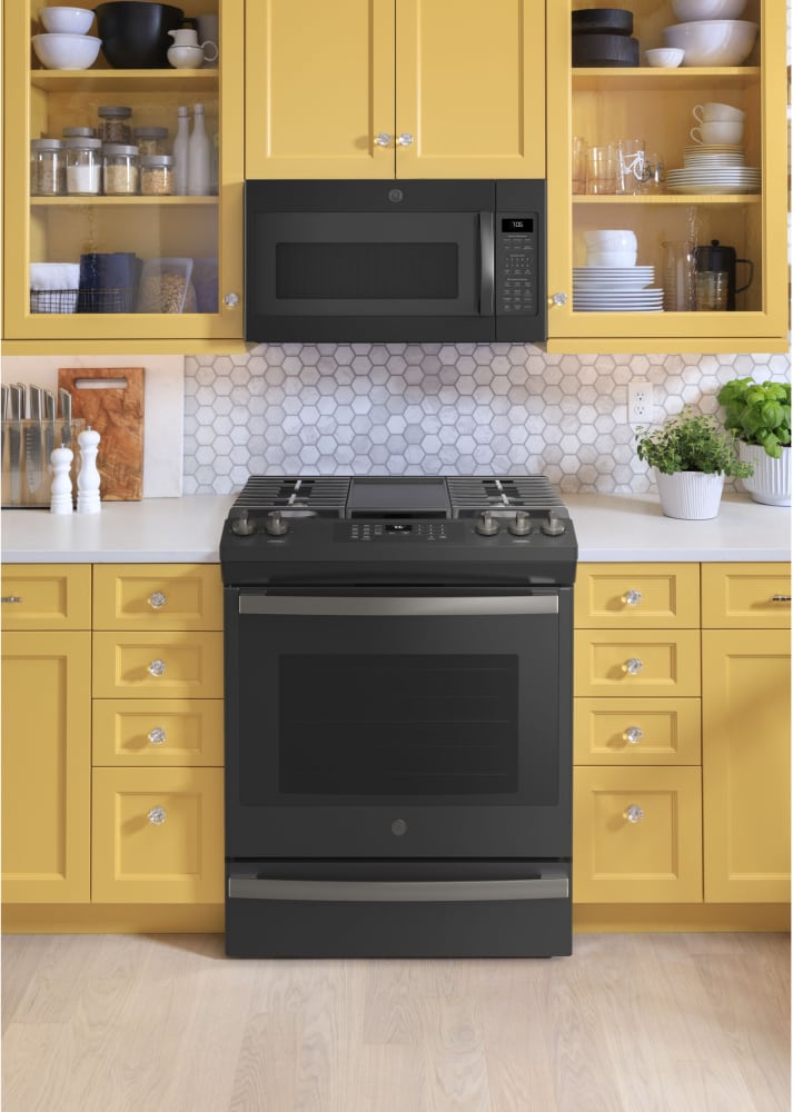 GE JGS760FPDS 30 Inch Slide-In Smart Gas Range with 5 Sealed Burners, 5 ...