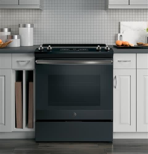 GE JS645FLDS 30 Inch Slide-In Electric Range with 4 Radiant Elements, 5 ...