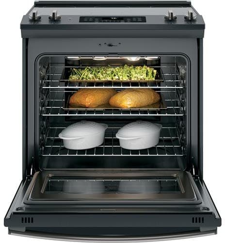 GE JS760FLDS 30 Inch Slide-In Electric Range with True Convection, Fast ...