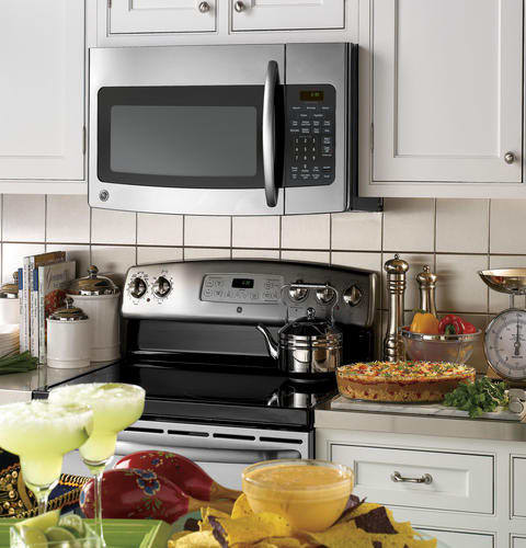 GE JVM1750DPCC 1.7 cu. ft. Over-the-Range Microwave Oven with 300 CFM ...