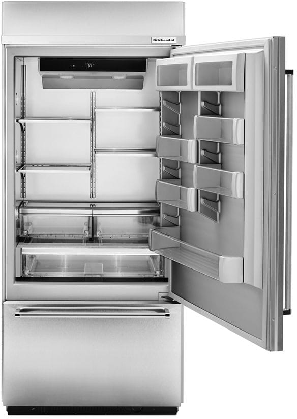 KitchenAid KBBR306ESS 36 Inch Built-In Bottom Mount Refrigerator with ...