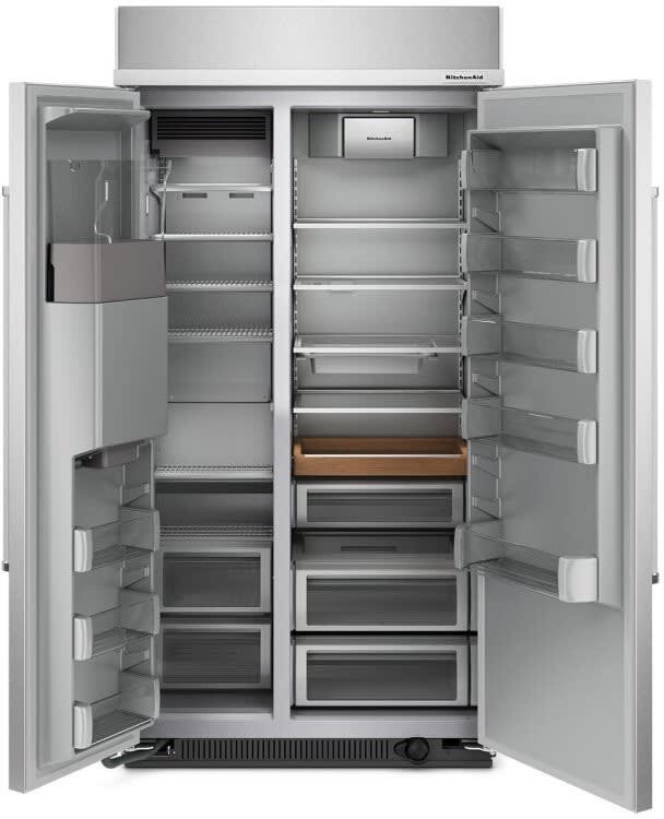 KitchenAid KBSD702MSS 42 Inch Built-In Side-by-Side Refrigerator with ...