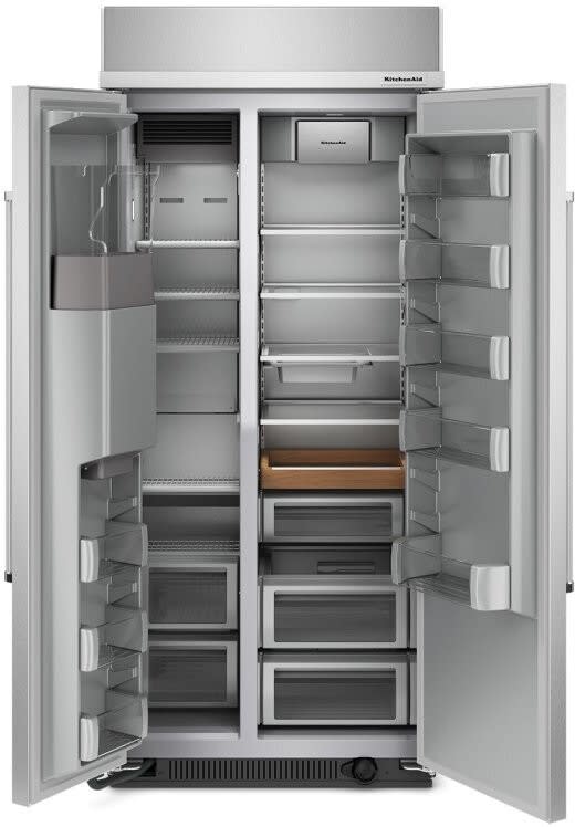KitchenAid KBSD706MPS 36 Inch Built-In Side-by-Side Refrigerator with ...