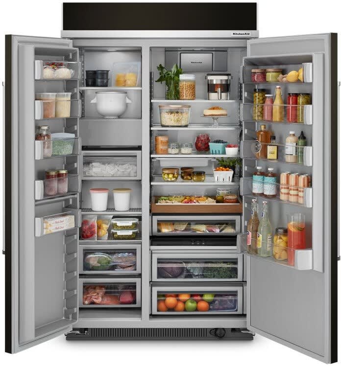 KitchenAid KBSN708MBS 48 Inch Built-In Side-by-Side Refrigerator with ...